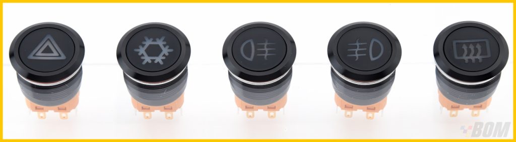 BOM 22mm Backlit Automotive Switch