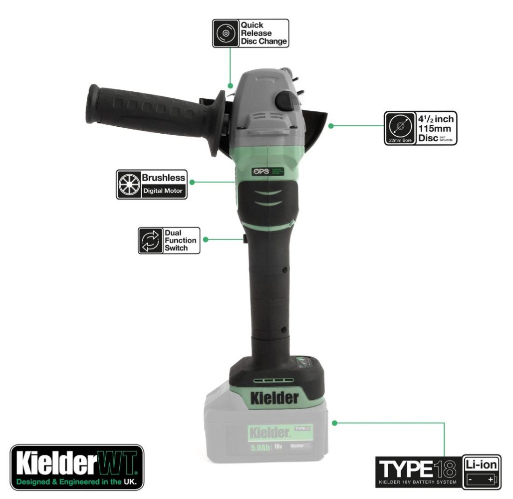Kielder 18v 115mm Angle Grinder Body